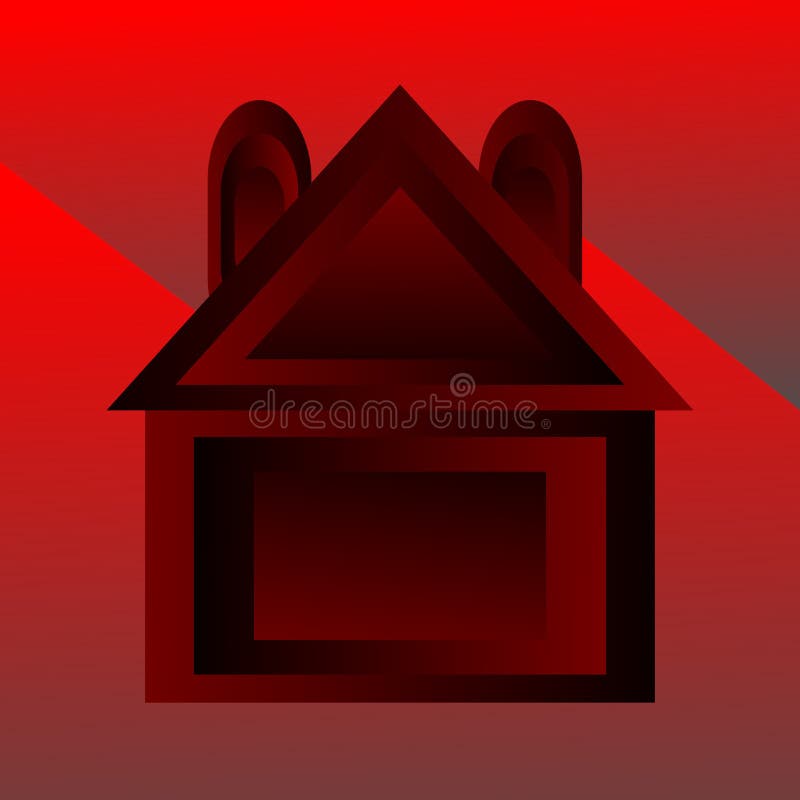 Vector red house 3d icon stock vector. Illustration of cartoon - 186953470