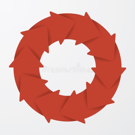Vector Red Life Cycle Arrow Diagram. 10 Steps. Stock Vector ...