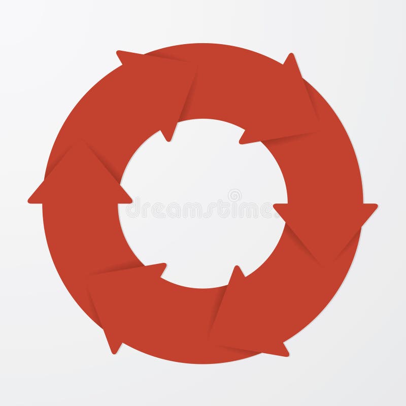 Vector Red Life Cycle Arrow Diagram. 8 Steps. Stock Illustration ...