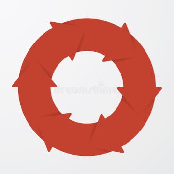 Vector Red Life Cycle Arrow Diagram. 8 Steps. Stock Illustration ...