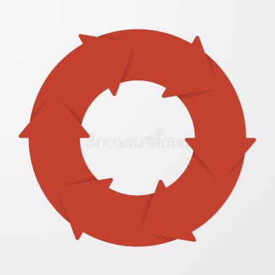 Vector Red Life Cycle Arrow Diagram. 8 Steps. Stock Illustration ...