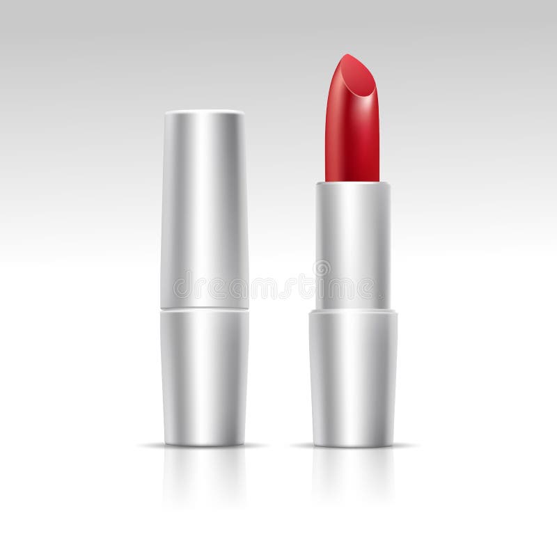 Vector Red Lipstick on White Background Stock Vector - Illustration of ...