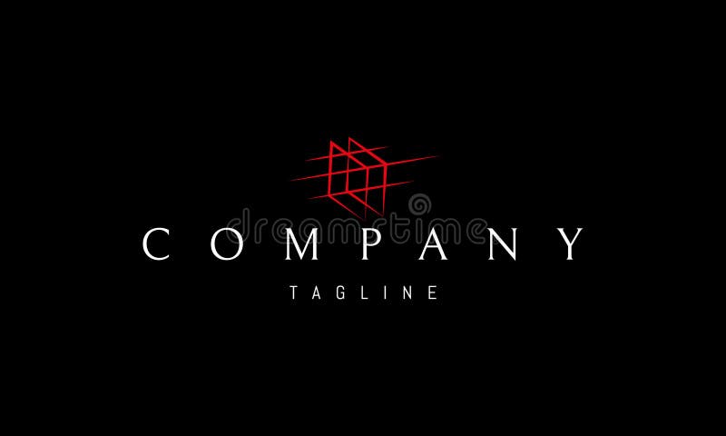 Vector Red Logo with an Abstract Image of Two Glasses through Which a ...