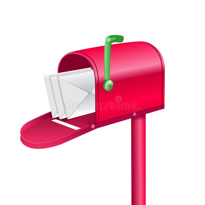 Vector Red Mailbox with Letters Stock Vector - Illustration of message ...