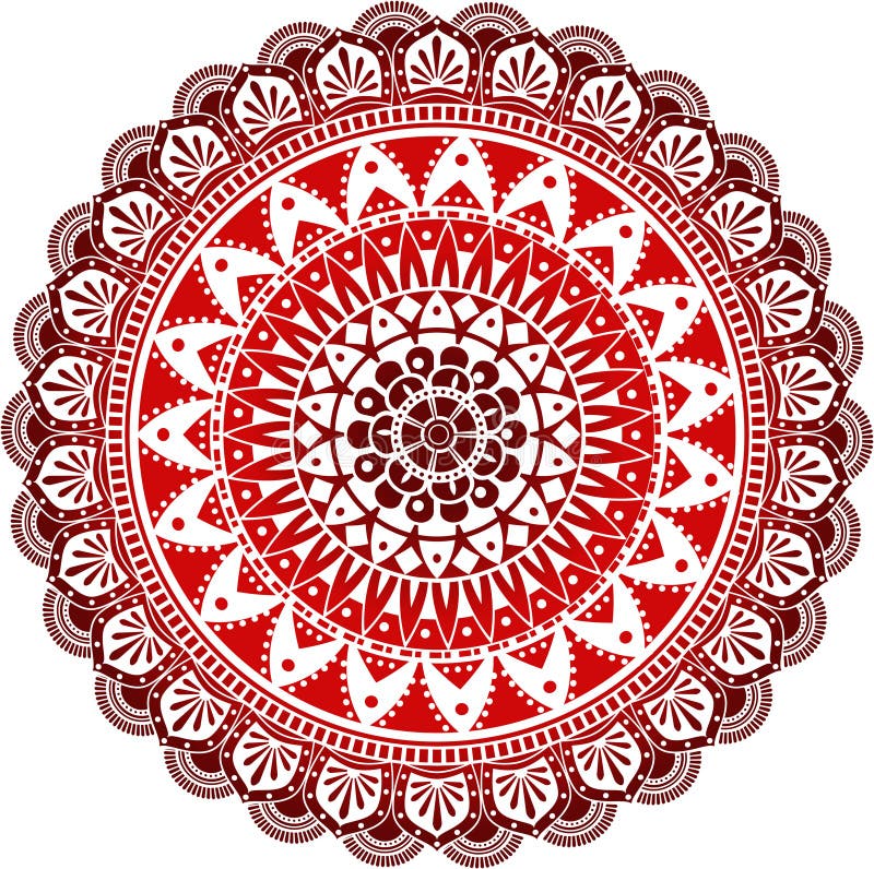 Red Mandala stock vector. Illustration of round, shape - 140029024