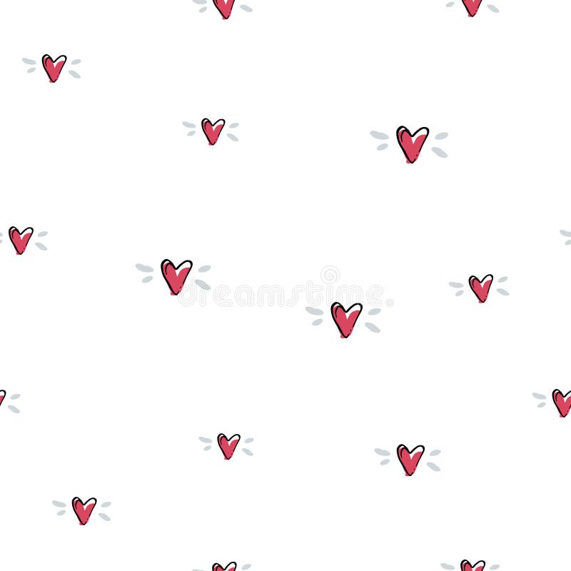 Vector Red Mini Small Hearts Insulated on White Background. Seamless ...