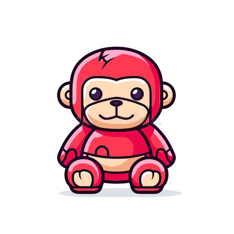 Vector of a Red Monkey Sitting on a White Background Stock Vector ...