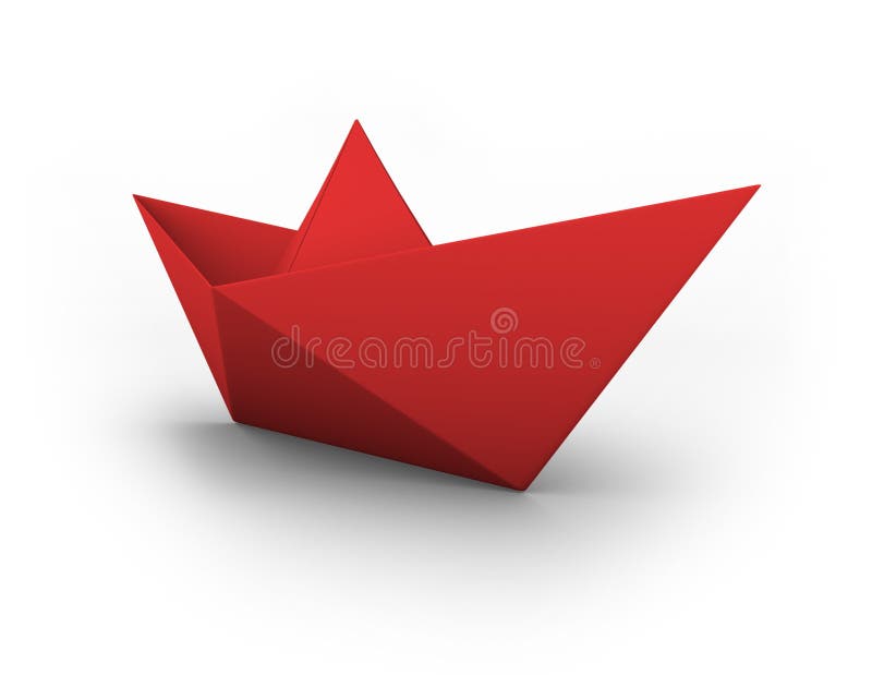 VECTOR red paper boat stock vector. Illustration of sailboat - 15759495