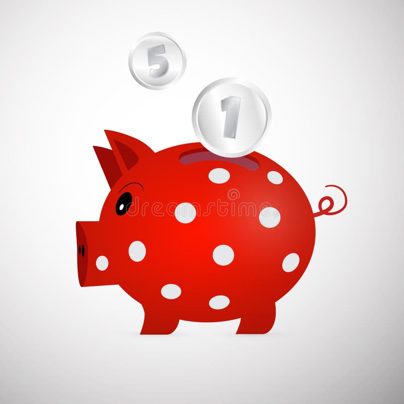 Vector Red Piggy Bank Illustration Stock Vector - Illustration of bank ...