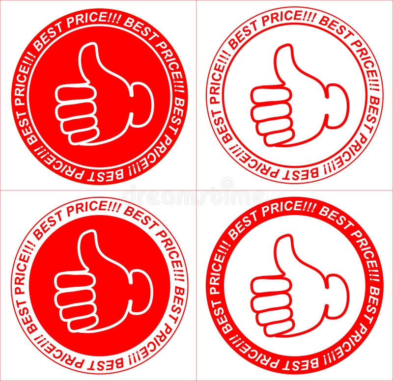 Vector Red Price Tags, Hand Stock Vector - Illustration of notice ...