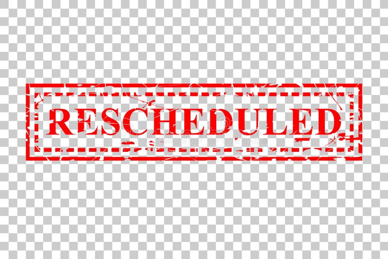 Vector Red Rectangle Rubber Stamp Effect, Rescheduled, Re-scheduled ...