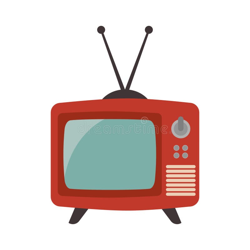 Vector of a Red Retro Television Stock Vector - Illustration of ...