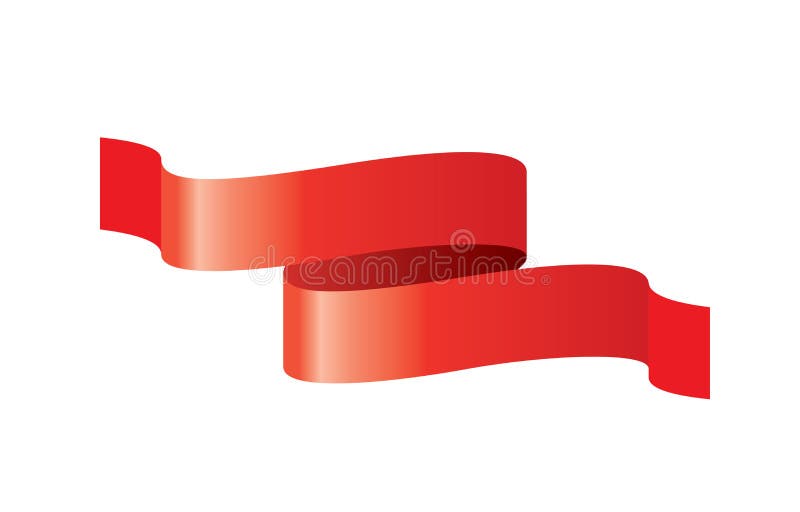 Vector red ribbon stock vector. Illustration of flag - 125868731