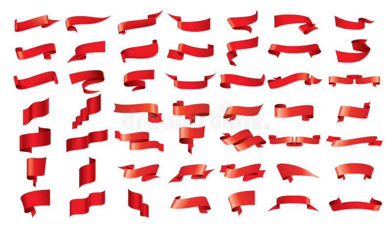 Vector red ribbon stock vector. Illustration of blank - 125868566