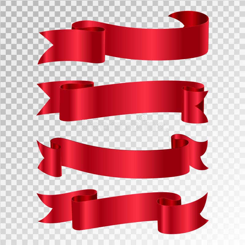 Ribbon Banner 3d Render Set. Cute Cartoon Style Stock Vector ...