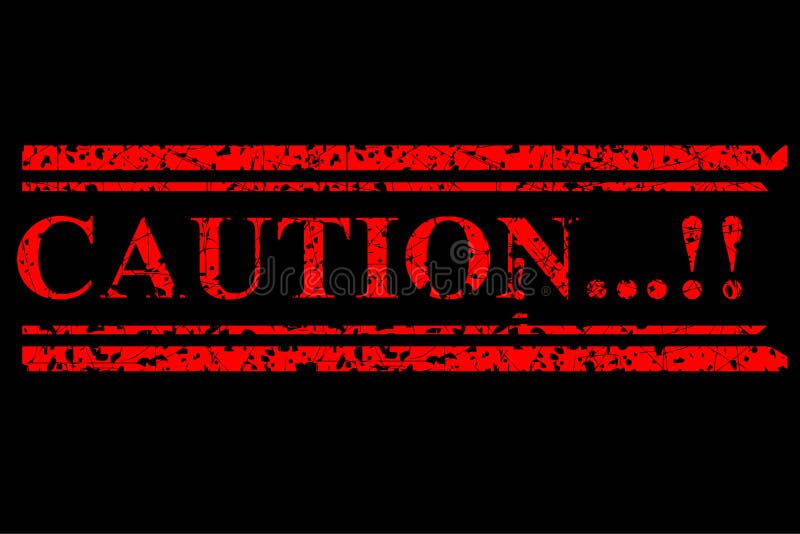 Red Rubber Stamp, Caution, at Black Background Stock Vector ...