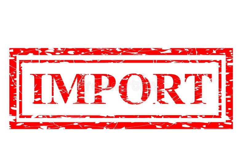 Red Rubber Stamp Effect, Import, at White Background Stock Vector ...