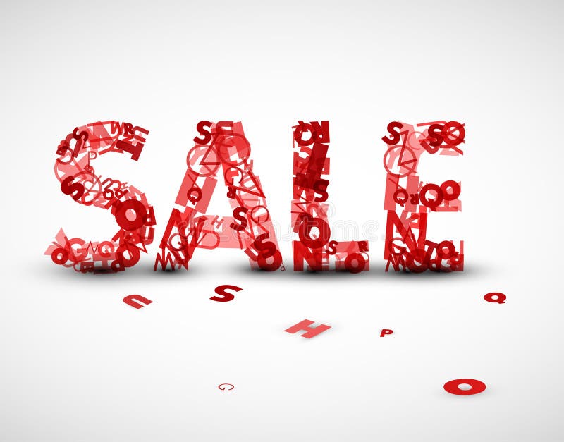 Vector Red Sale Label Made from Letters Stock Illustration ...