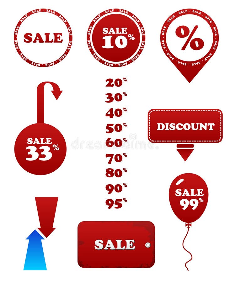 Sales icon set stock vector. Illustration of blot, advertisement - 9324121