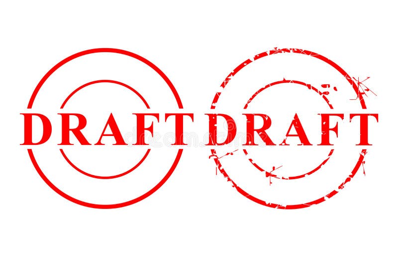 Vector Simple Red Scratch Rubber Stamp, Draft, at Isolated on White ...