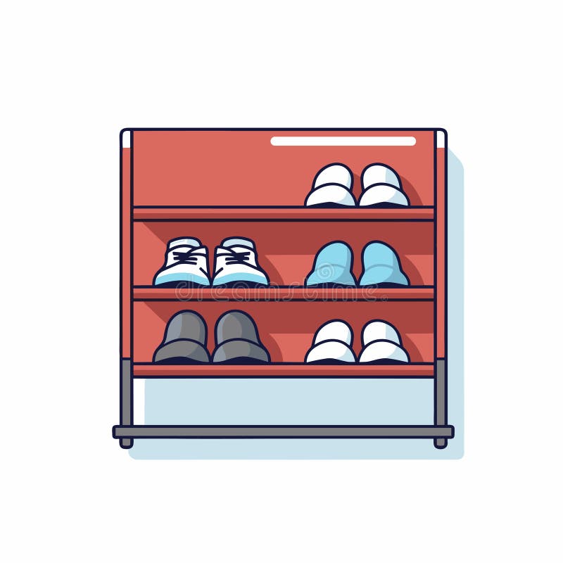 Shelf for Shoes. Vector Image. Stock Vector - Illustration of shoes ...