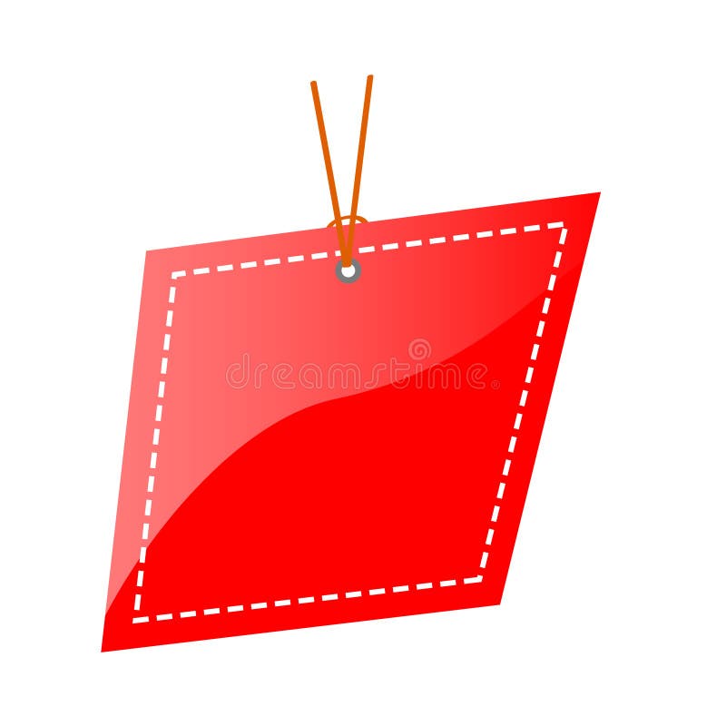 Vector Red Shining Blank Abstract, Rounded Corner Tag, Isolated on ...