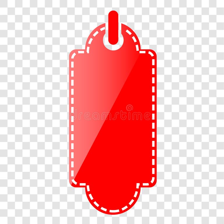 Vector Red Shining Oval and Rectangle Blank Tag, Icon Style, at ...