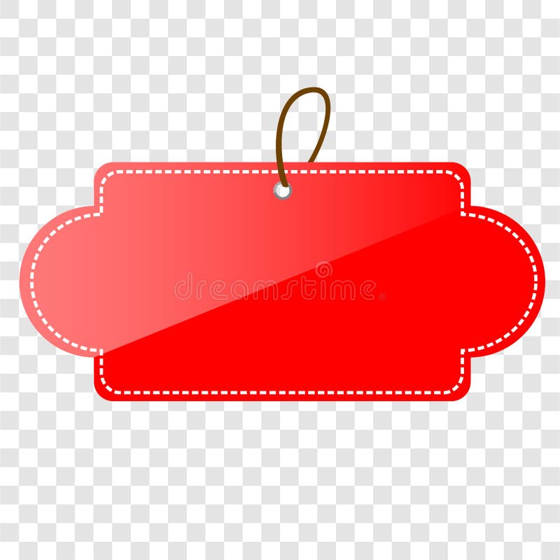 Simple Vector Red Shining Rectangle and Half of Circle Blank Tag at ...