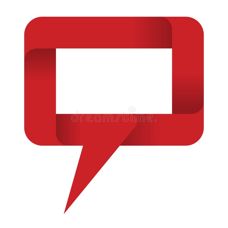 Red Communication Speech Bubble Sign Stock Vector - Illustration of ...
