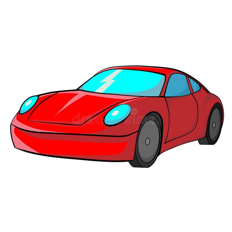 Vector of a Red Sports Car with Shadow and Color Tone Shading Stock ...