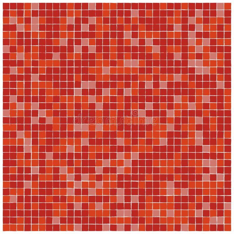 Vector Red Squared Tiles Mosaic Pattern Stock Vector - Illustration of ...