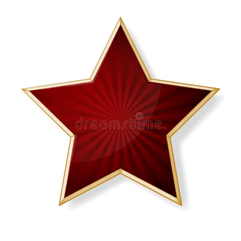 Vector Red Star with Gold Edging Isolated Stock Vector - Illustration ...