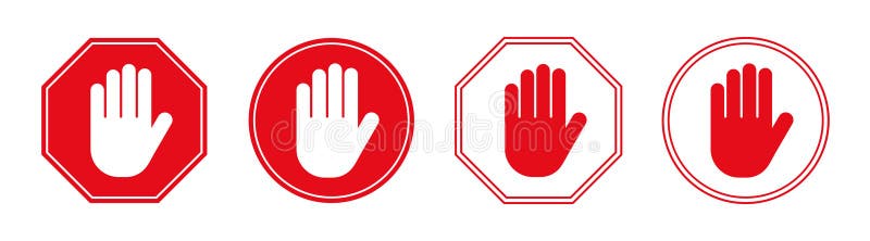 Vector Red Stop Icon Set stock vector. Illustration of vehicle - 338307628
