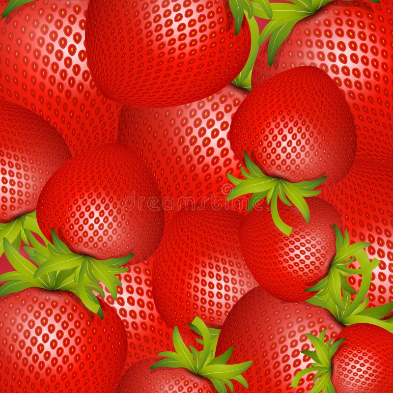 Vector Red Strawberries Background Stock Vector - Illustration of ...