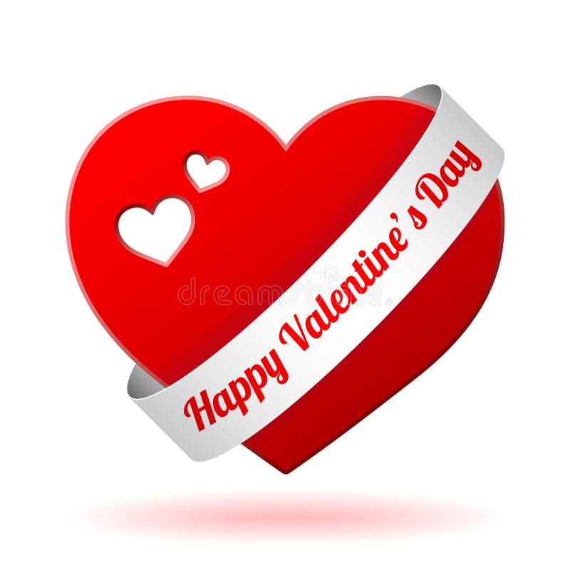 Vector red valentine heart stock vector. Illustration of gift - 36814850