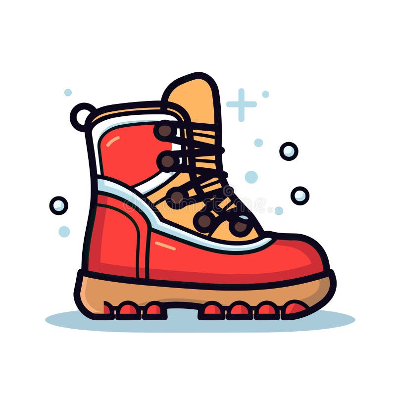 Vector of Red and Yellow Boots with Black Laces Stock Vector ...