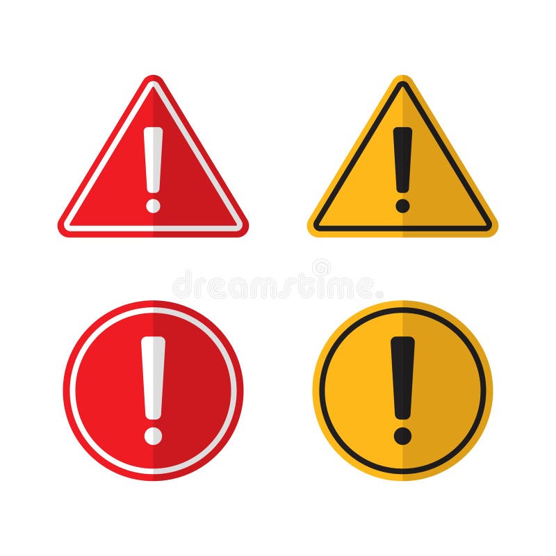 Vector Red and Yellow Isolated Alert Warning Signs Stock Vector ...