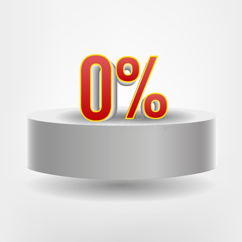 Vector Red Zero Discount on Flying Podium Stock Vector - Illustration ...