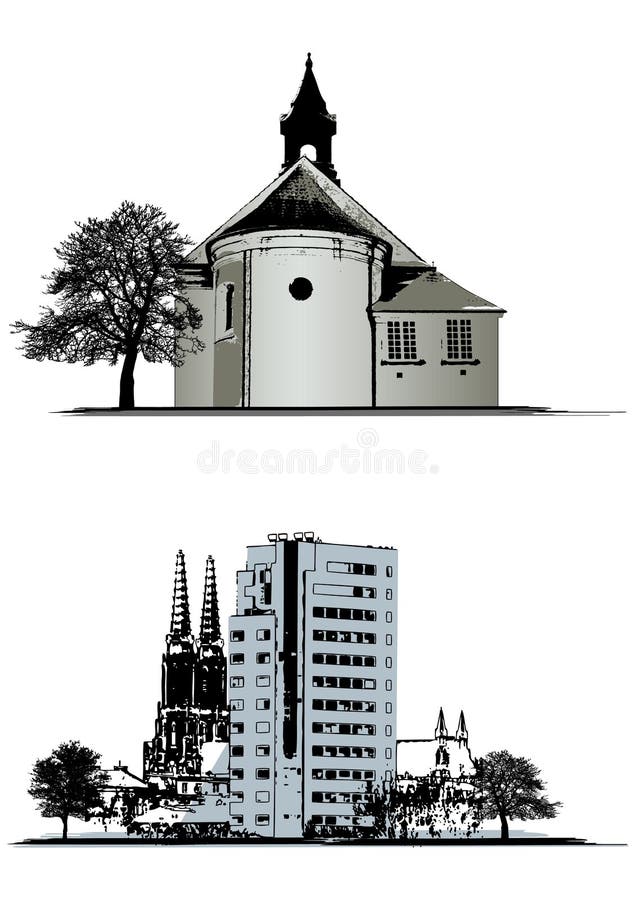 Silhouet Van Kerk Vectorart. Vector Illustratie - Illustration of ...