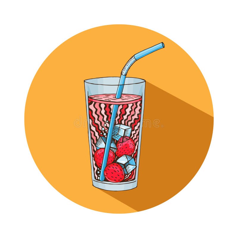 Vector Refreshing Drink Icon, Hand Drawn Graphic Healthy Drink ...