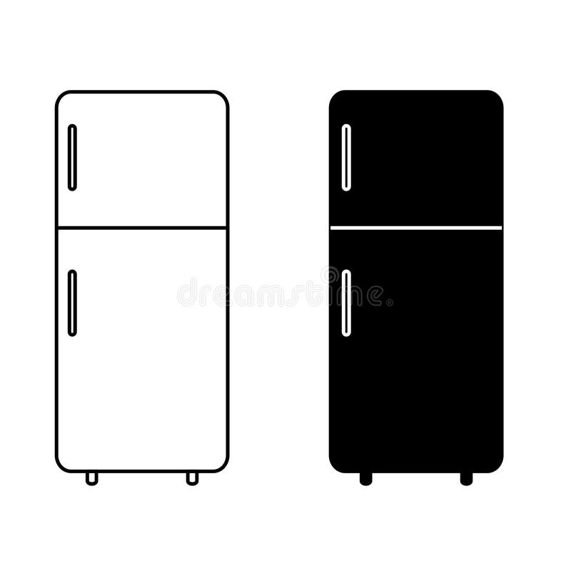 Vector Refrigerator Isolated on White. Refrigerator Icon in Flat Style ...