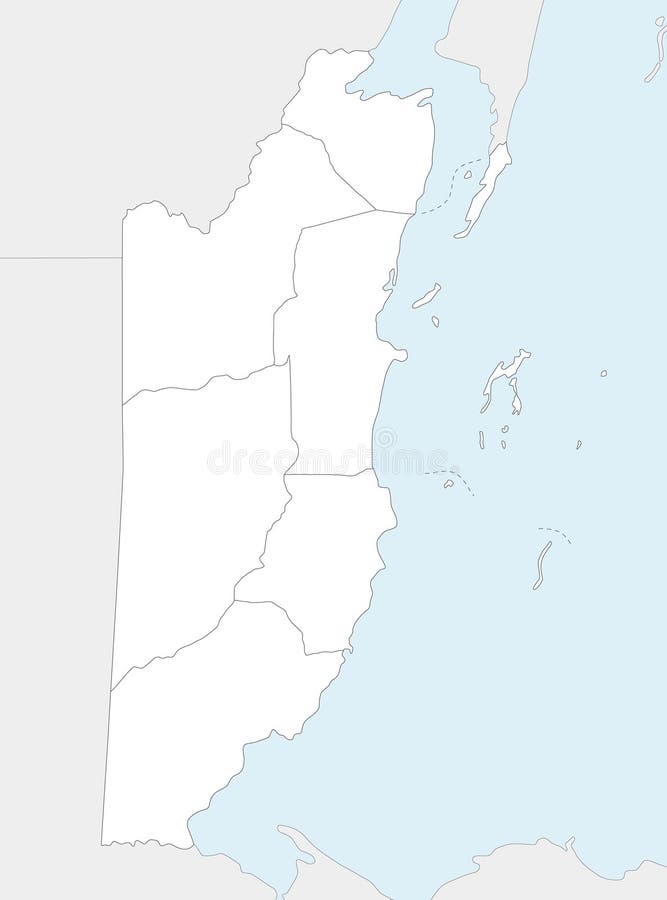 Vector Regional Blank Map of Belize with Districts and Administrative ...