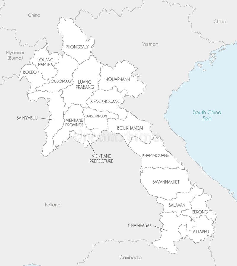 Vector Regional Map of Laos with Provinces and Administrative Divisions ...