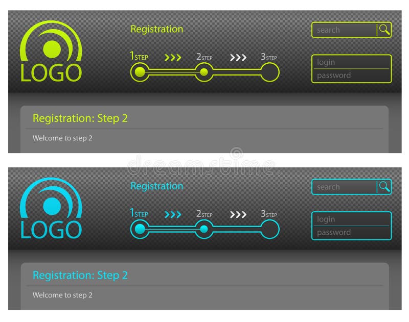 Vector Registration Interface Stock Vector - Illustration of logotype ...