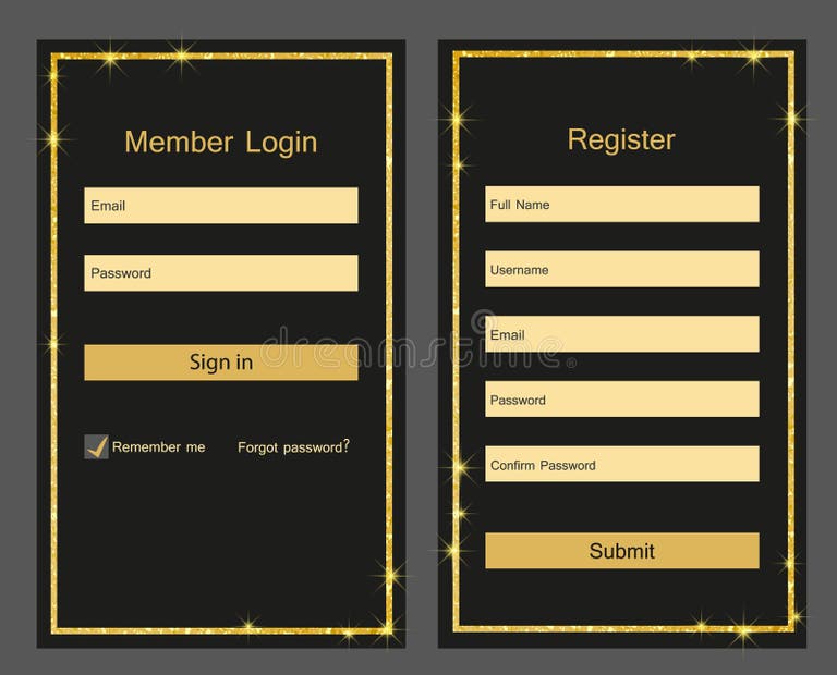 Vector forms login stock vector. Illustration of internet - 119719840