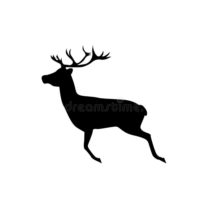 Vector Reindeer Silhouette View Side for Retro Logos, Emblems, Badges ...