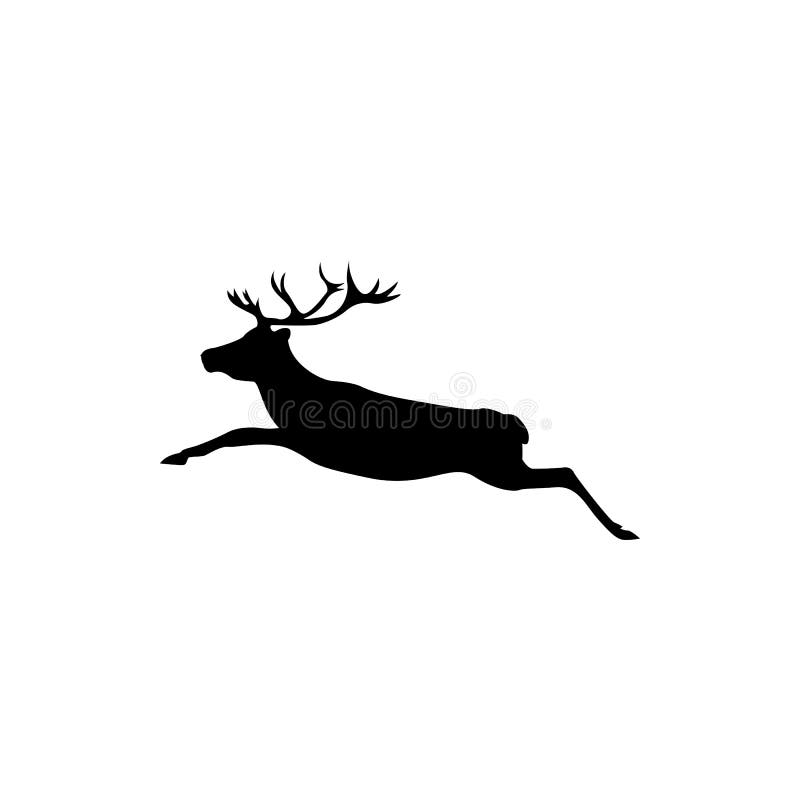 Vector Reindeer Silhouette View Side for Retro Logos, Emblems, Badges ...