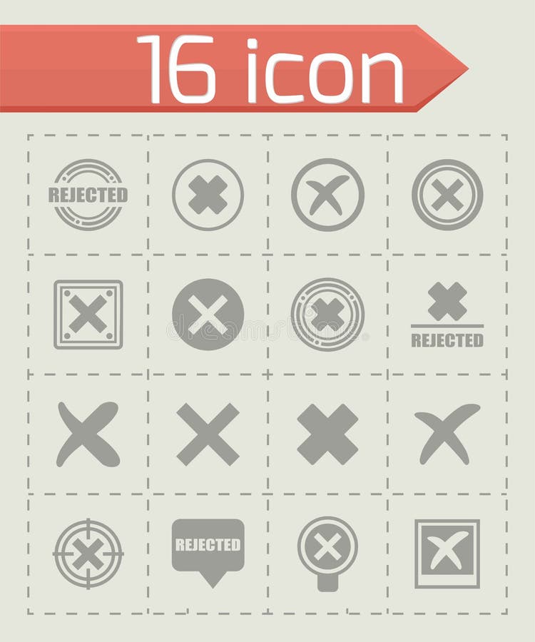 Vector rejected icon set stock illustration. Illustration of blog ...