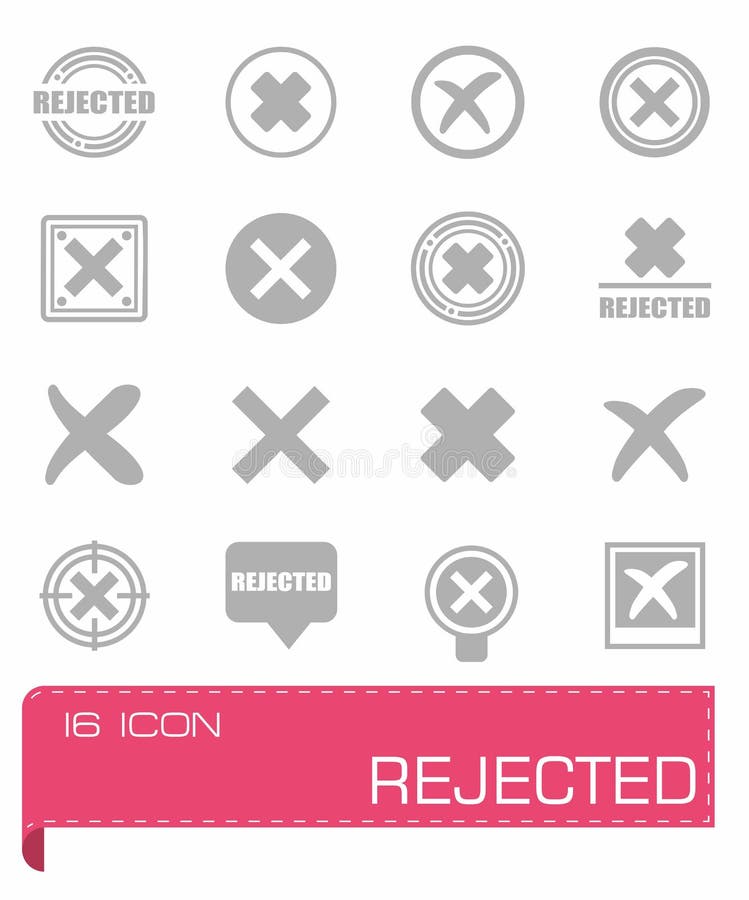 Vector rejected icon set stock vector. Illustration of information ...