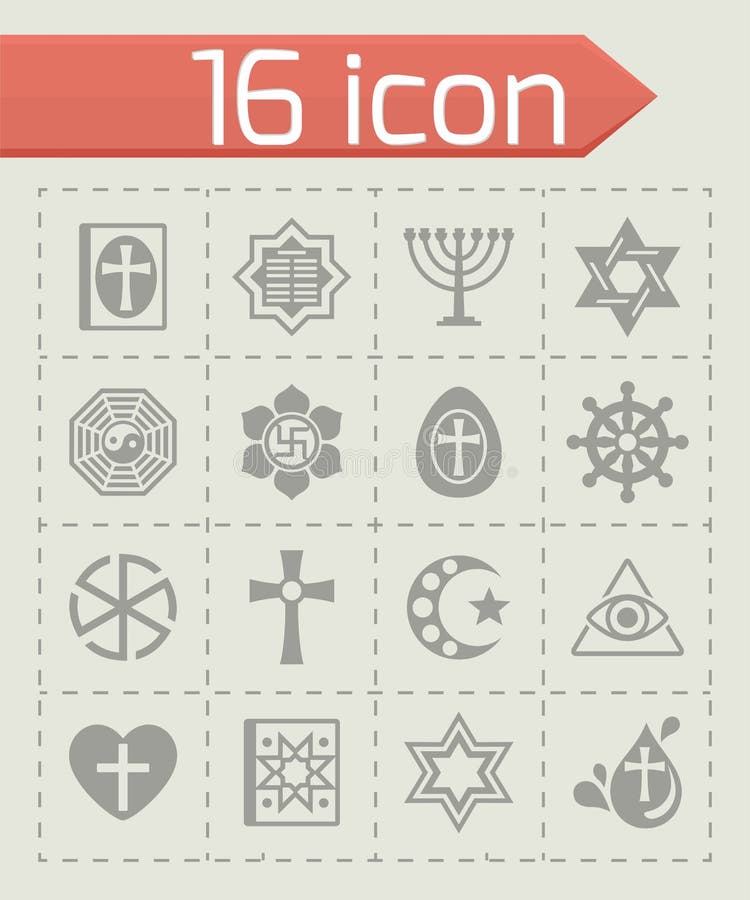 Vector Religion icon set stock vector. Illustration of peace - 112845193